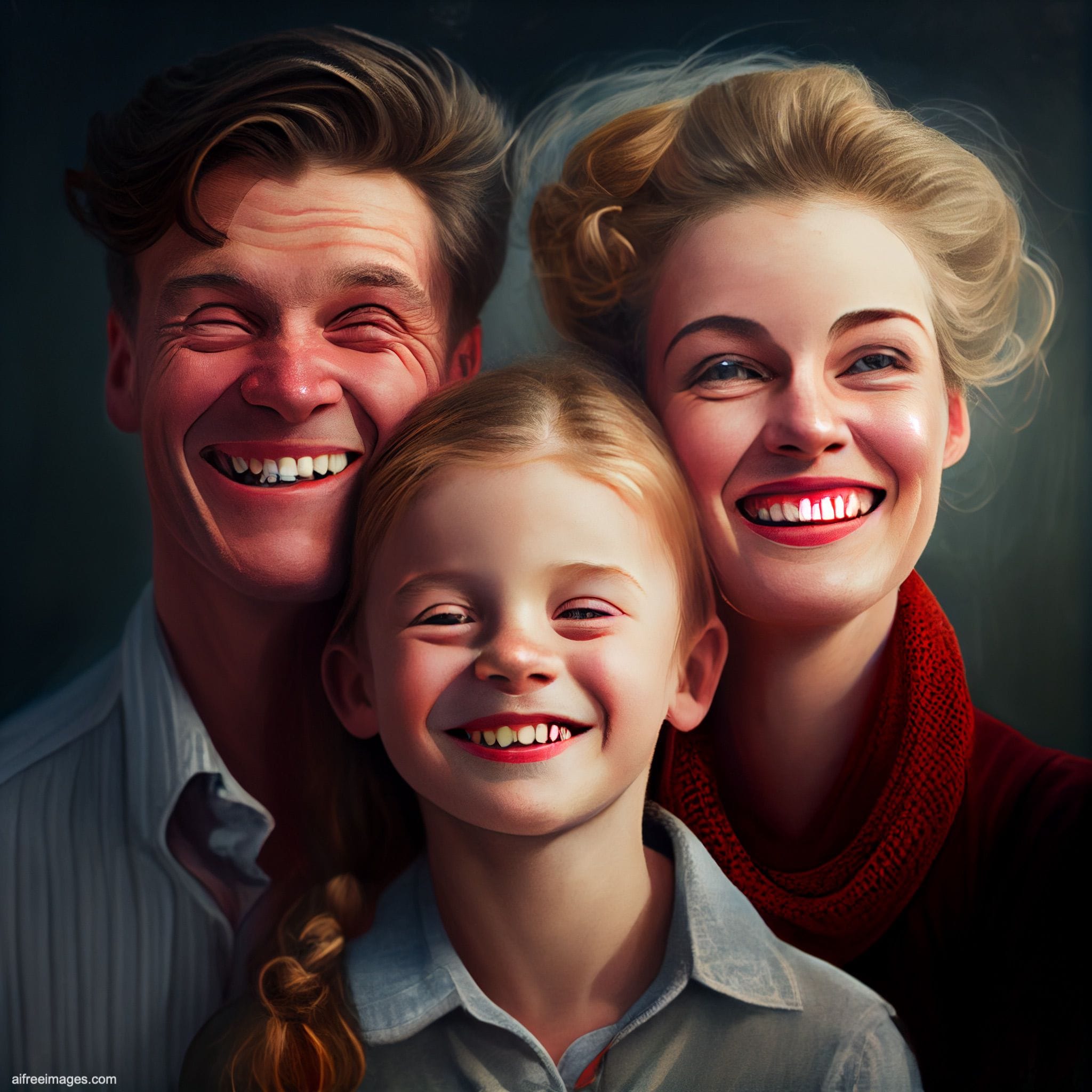 A portrait of a smiling family - AI generated free images and icons ...