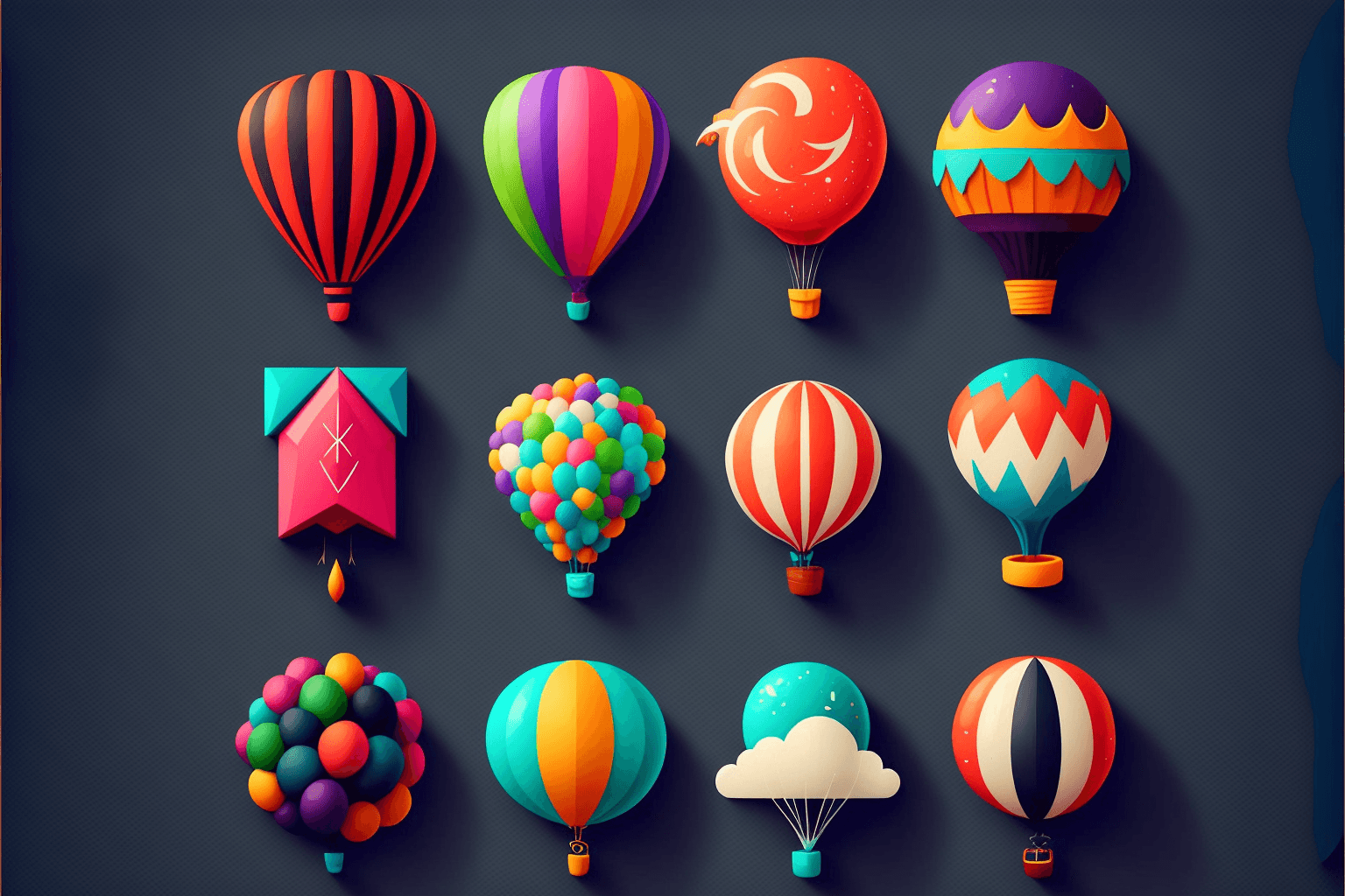 Balloons icons - AI generated free images and icons with some ...