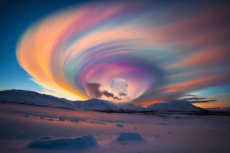 Polar stratospheric clouds - AI generated free images and icons with some Midjourney prompts