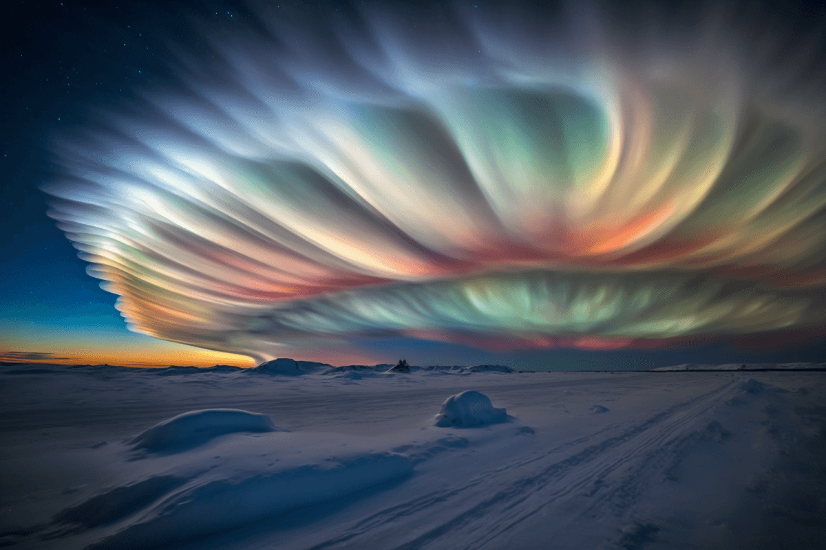 Polar stratospheric clouds - AI generated free images and icons with some Midjourney prompts