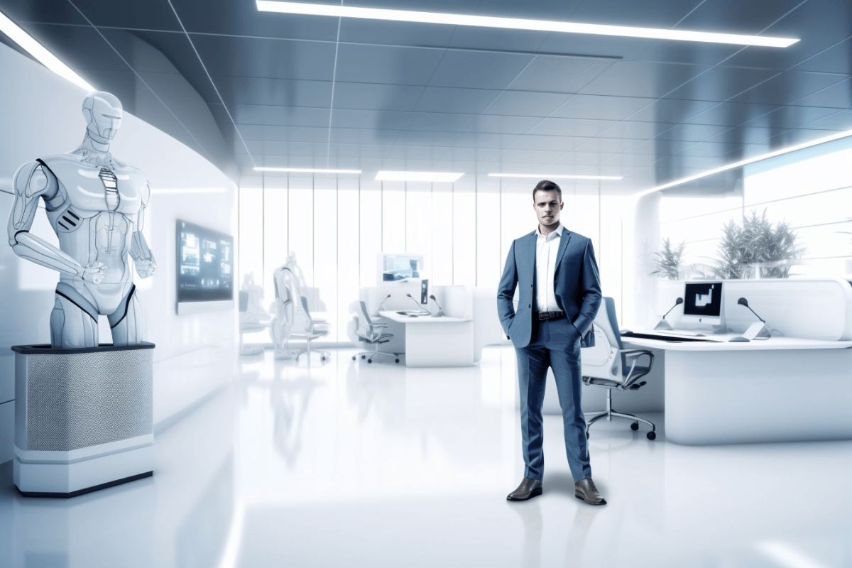 Realistic tech office - AI generated free images and icons with some ...