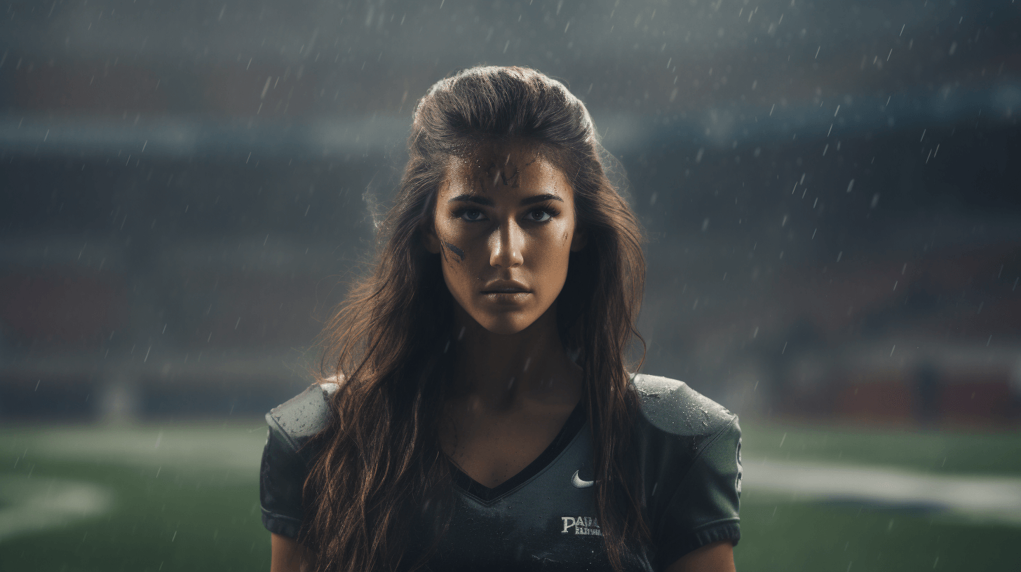 A slender woman takes on the quarterback challenge - AI generated free ...