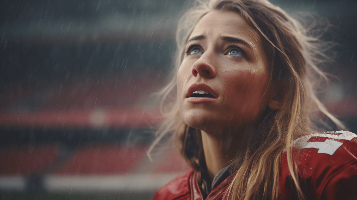 A slender woman takes on the quarterback challenge - AI generated free ...