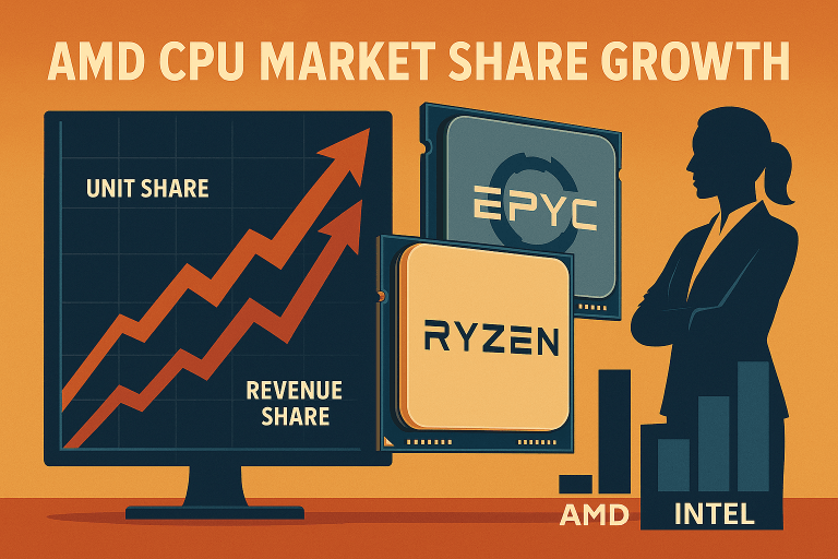 AMD CPU Market Share Surge – 2025 Industry Infographic - AI generated ...